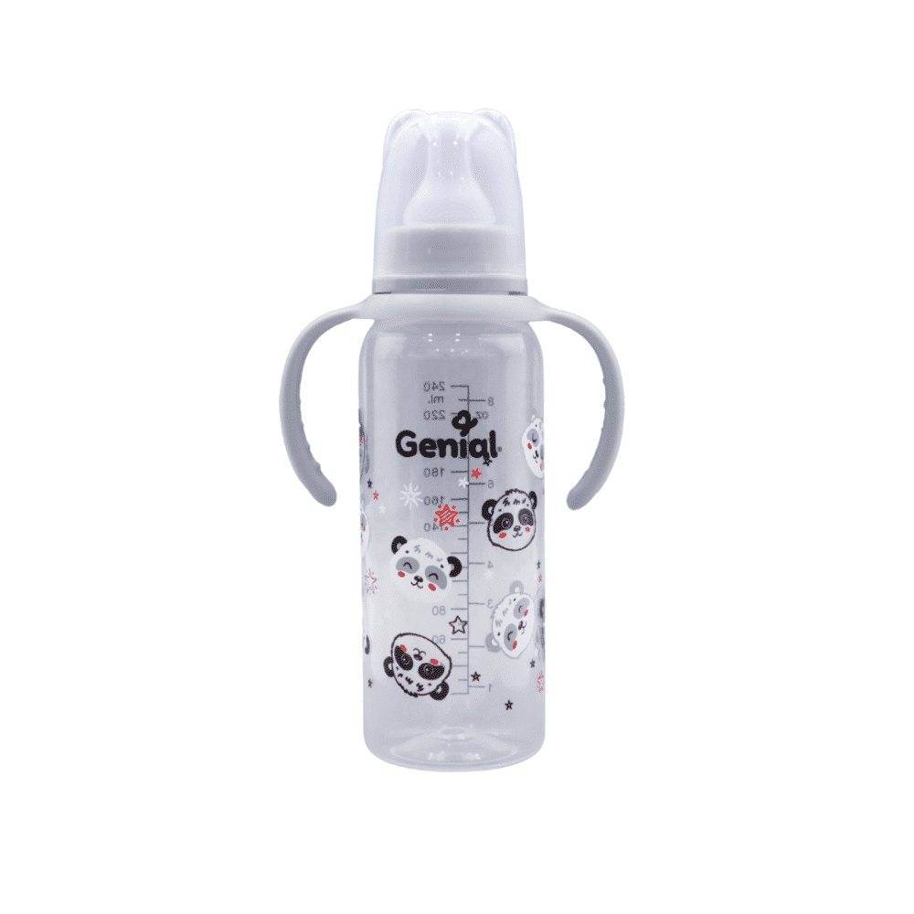 Biberón Genial de 8 onzas con tapa de animalitos y asas valvula ...